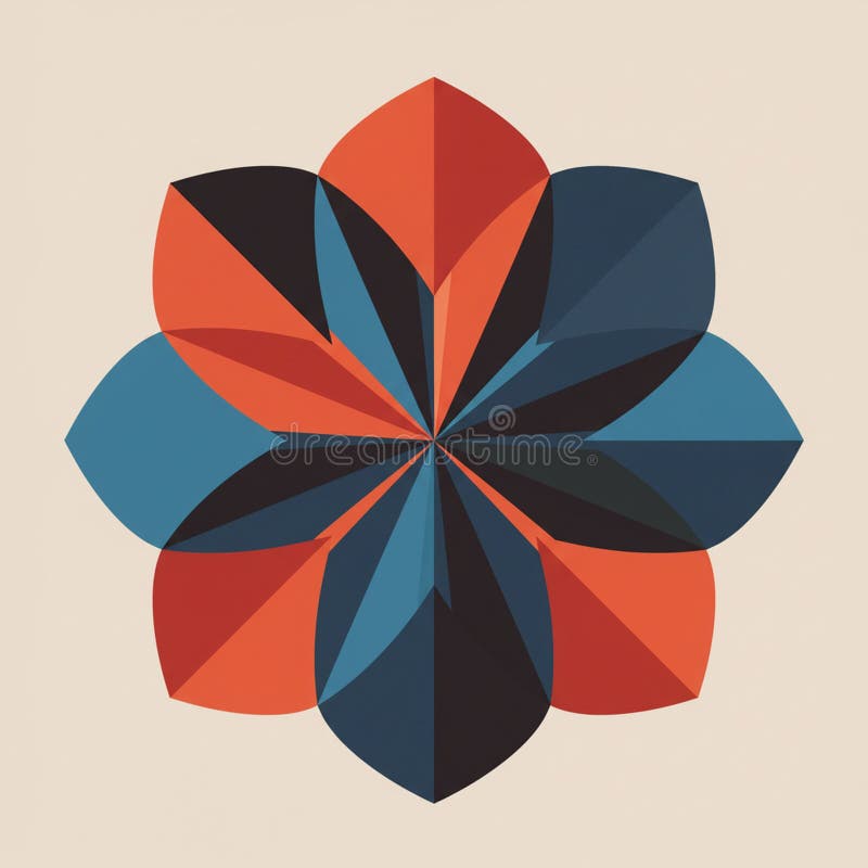 Geometric Design Featuring a Symmetrical Star-like Pattern with Eight ...