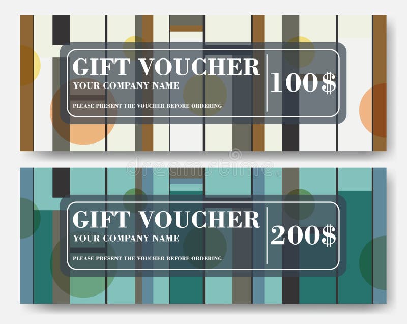 Geometric Design Gift Coupon Templates. Set of Minimalistic Elements ...