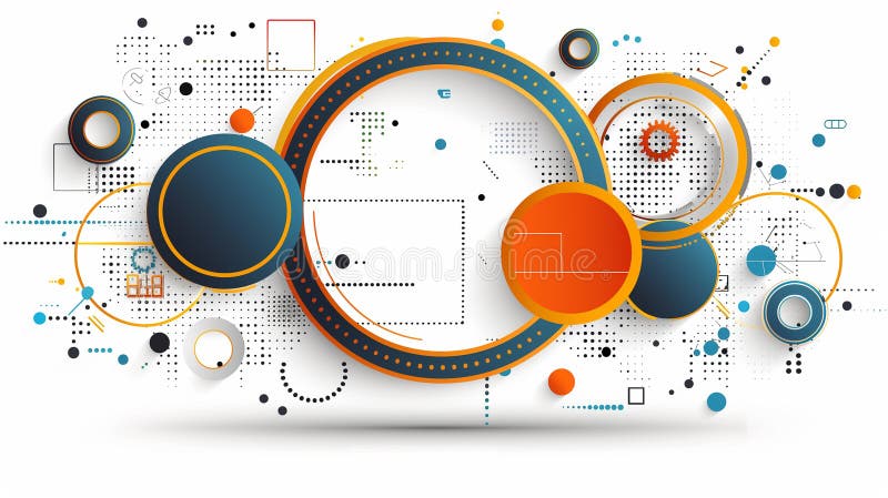 A Geometric Design with Interconnected Circles and Lines in Blue ...