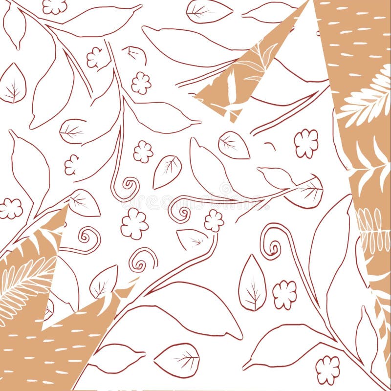 Geometric Design of Leaf and Curves Stock Illustration - Illustration ...