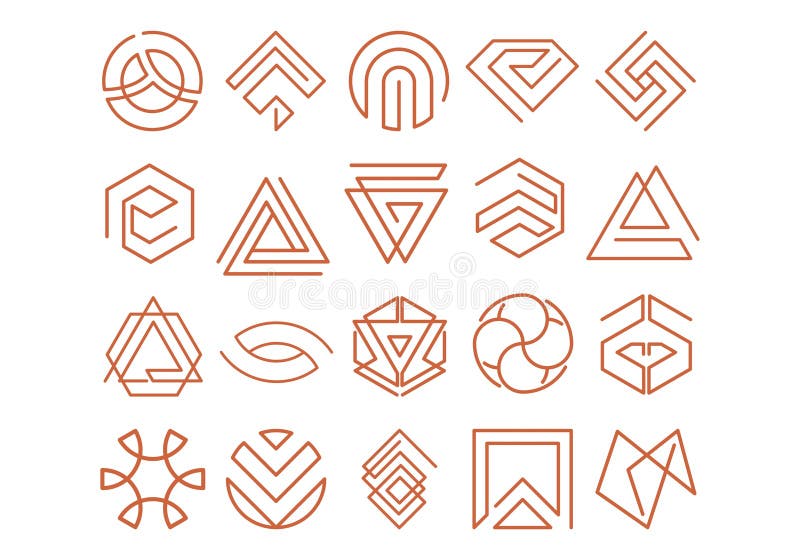 Geometrics Design Logo Icon Element Set Stock Vector - Illustration of ...