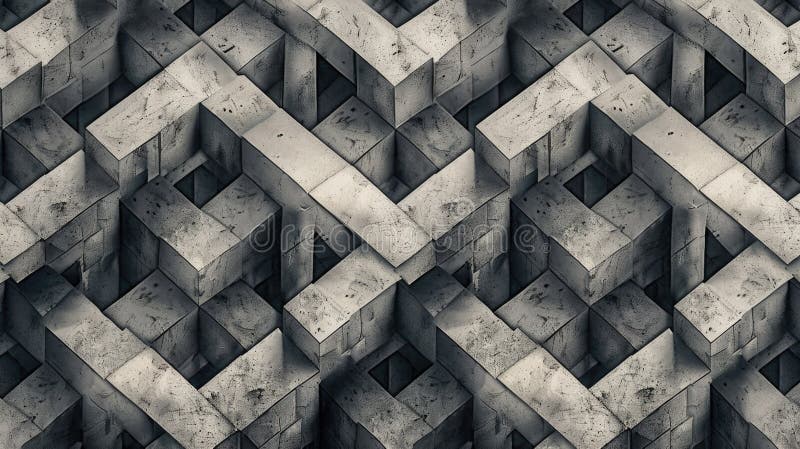 Geometric Design with Modern 3D Cubes in Monochrome Tones, Ideal for ...