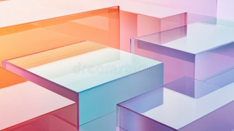 Geometric Design with Overlapping Translucent Squares in Pastel ...