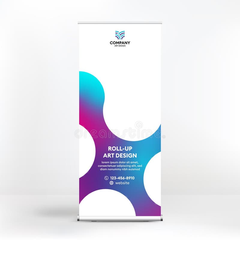 Geometric Design, Roll-up, Creative Background, Template for Photo and ...