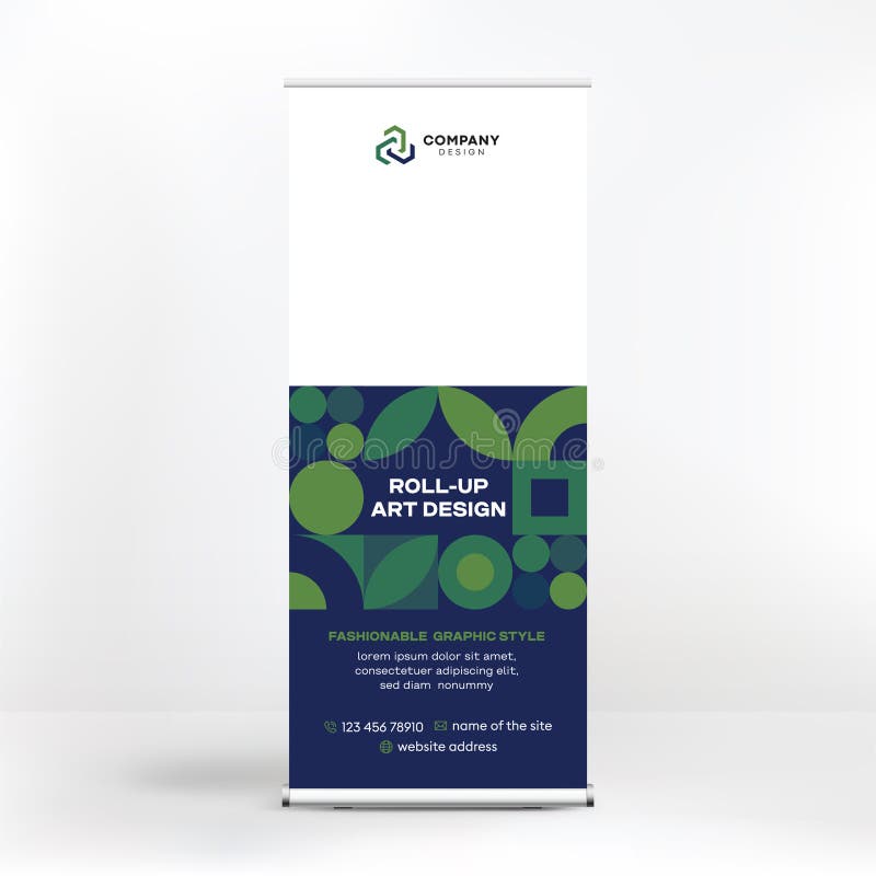 Geometric Design, Roll-up, Creative Background, Template for Photo and ...