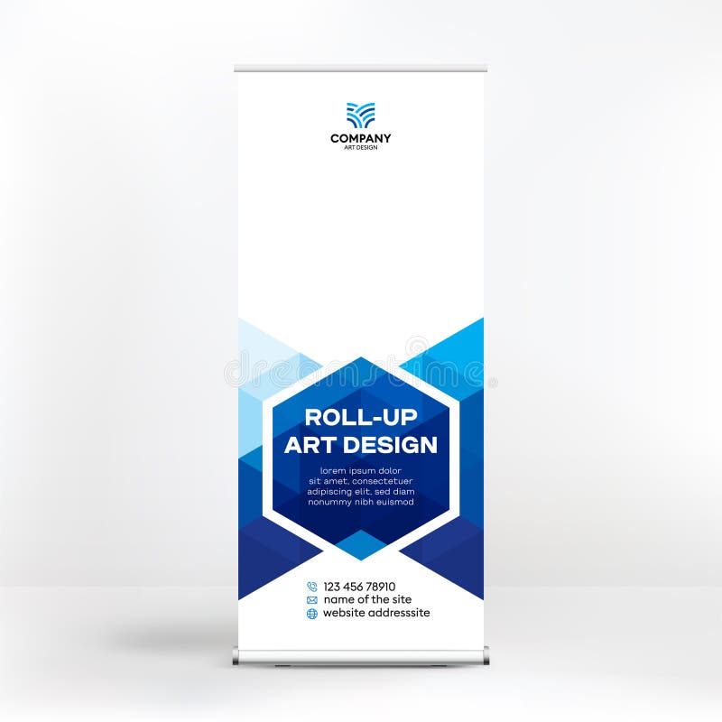 Geometric Design, Roll-up, Creative Background, Template for Photo and ...