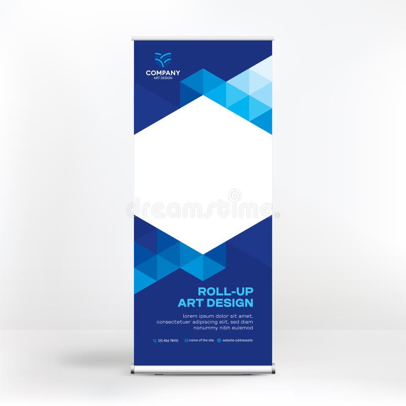 Geometric Design, Roll-up, Creative Background, Template for Photo and ...