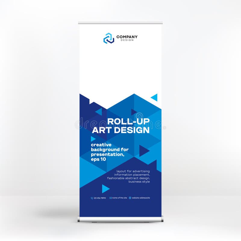 Geometric Design, Roll-up, Creative Background, Template for Photo and ...