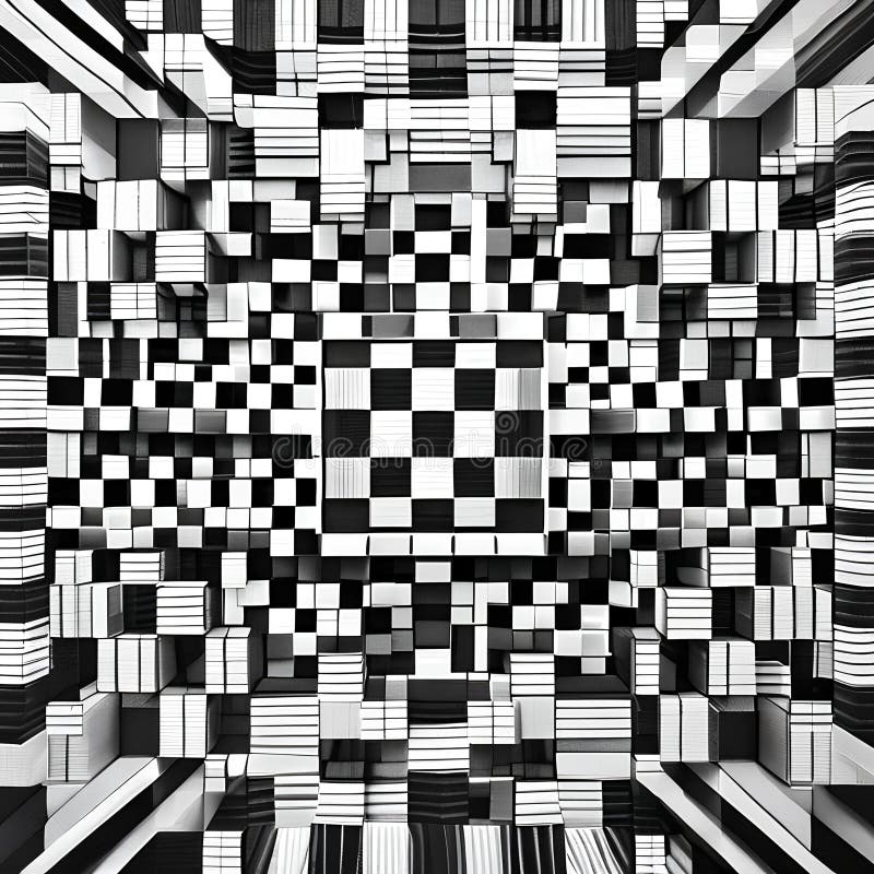 A Geometric Design with Squares and Rectangles Arranged in a ...
