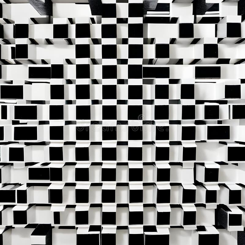 A Geometric Design with Squares and Rectangles Arranged in a ...