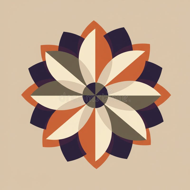 Geometric Design with Symmetrical Flower-like Pattern Featuring Layered ...
