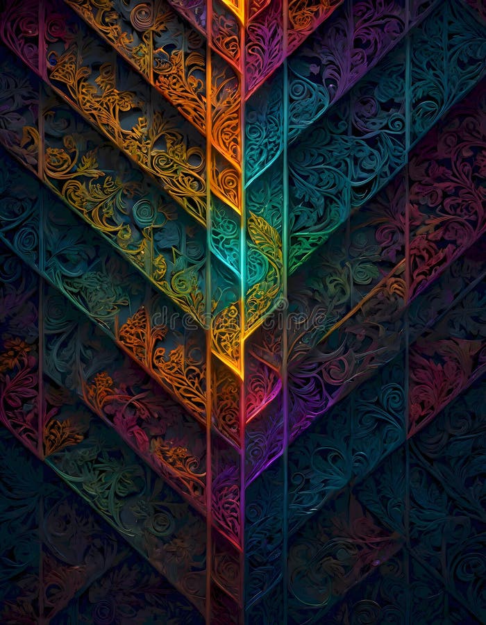 Geometric Design in Vibrant Colors, Modern Display of Pattern and ...