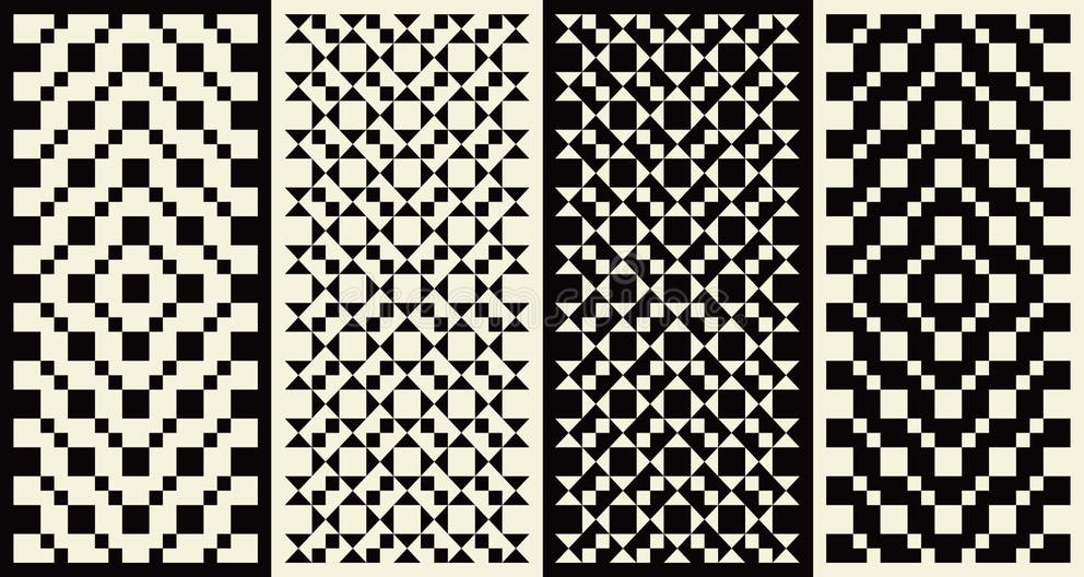 Geometric Monotone Patterns Stock Illustrations – 167 Geometric ...