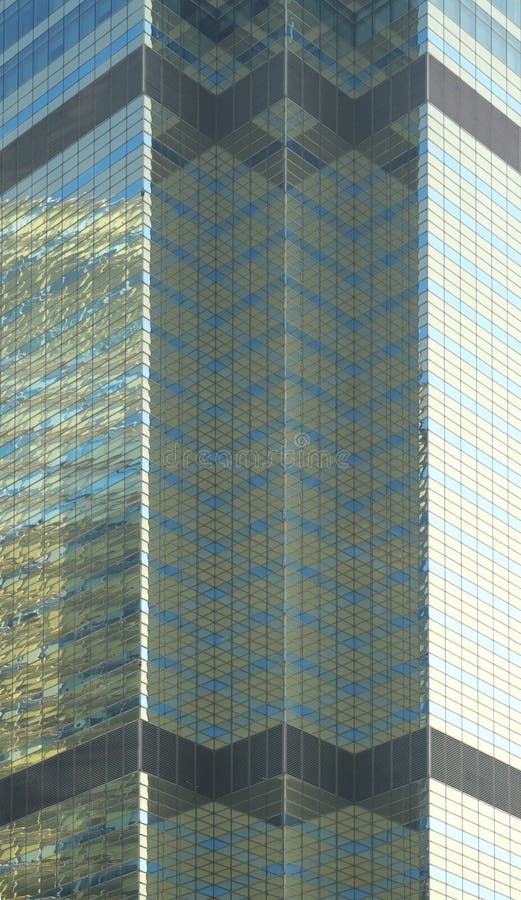 Geometric Designs of Golden Glass Wall Stock Image - Image of ...