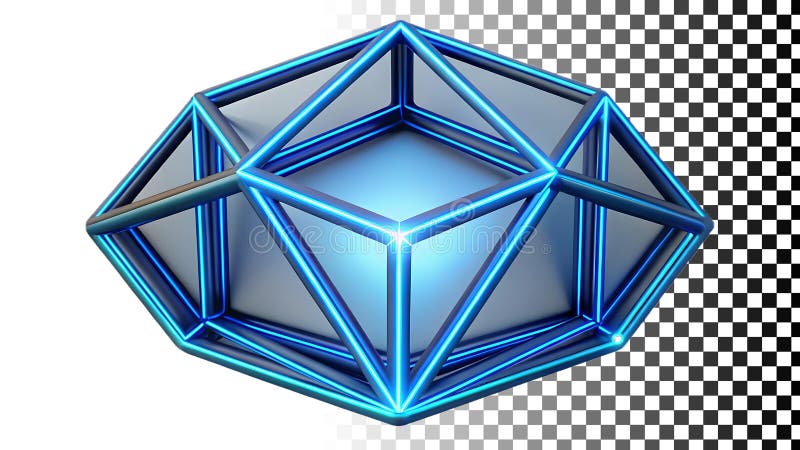Geometric Diamond Blue, Abstract Shape, Modern Design, and 3D Element ...