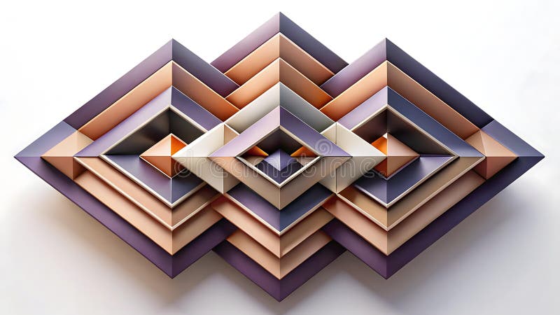Geometric Diamond Cube Structure, 3D Abstract Shape, Modern Design Art ...