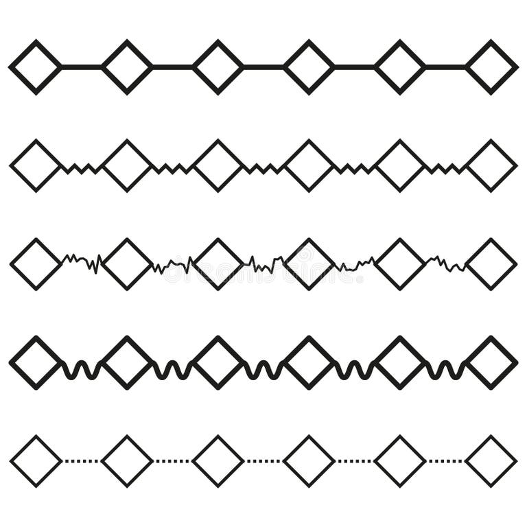 Geometric Diamond Lines. Abstract Linear Pattern. Black and White Shape ...