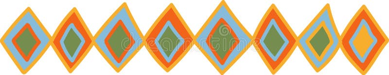 Geometric Diamond Pattern Border Stock Illustration - Illustration of ...