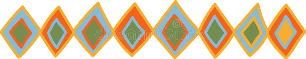 Geometric Diamond Pattern Border Stock Illustration - Illustration of ...