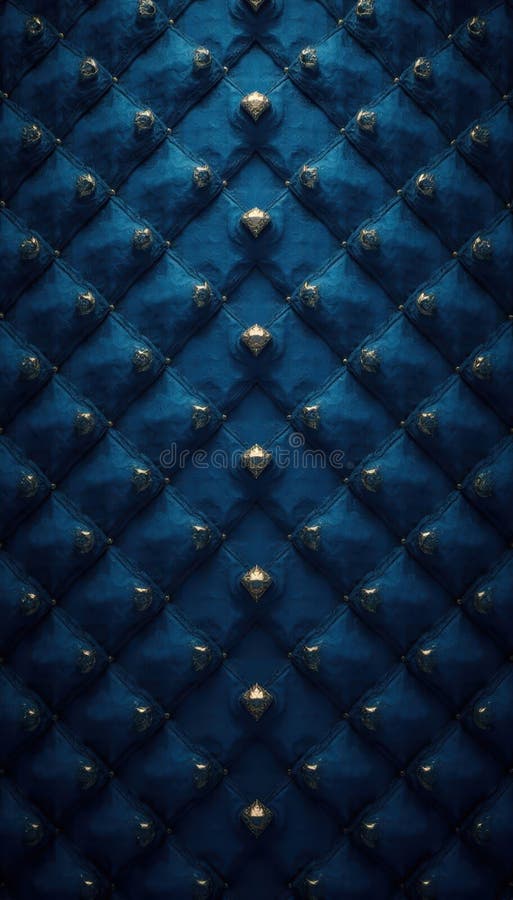 Geometric Diamond Pattern, Elegant Gold Accents, Blue Background, Art ...