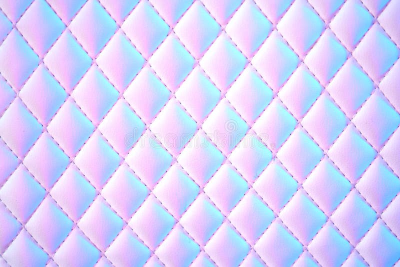 Geometric Diamond Pattern Quilted PU Leather in Neon Light Stock Image ...