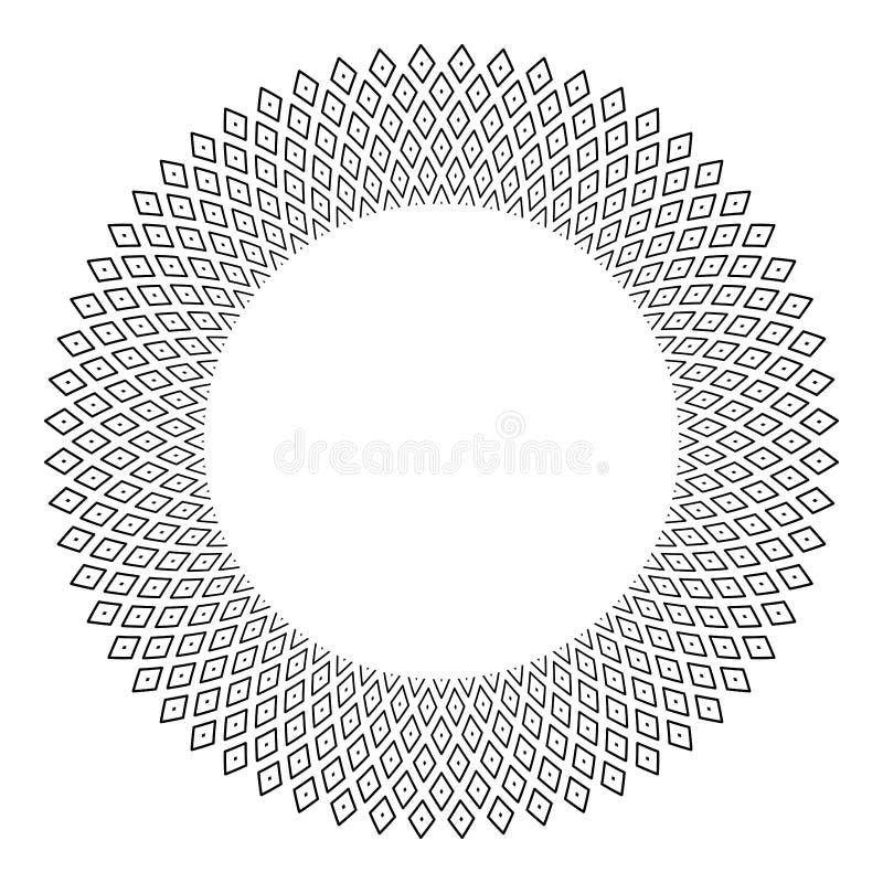 Geometric Diamonds and Dots Pattern for Decorative Circle Frame Stock ...