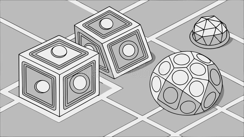 Geometric Dice Illustration, Abstract Shapes, Gaming and Chance, Random ...