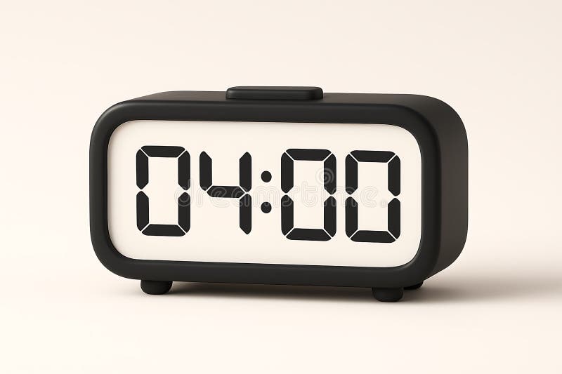 Geometric Digital Clock Displaying in Bold Black Numbers, with a Sleek ...