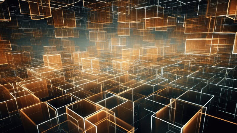 Geometric Digital Lattice Abstract Stock Illustration - Illustration of ...