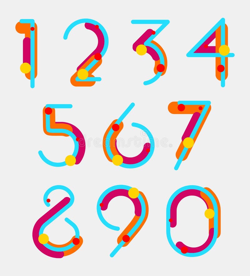 Geometric digits stock vector. Illustration of five, graphic - 55220789