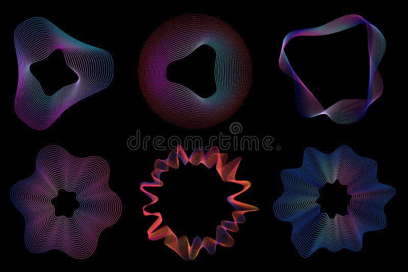 Geometric Distortion Grid Gradient, Futuristic Style Wave Element ...