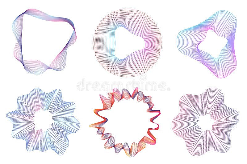 Geometric Distortion Grid Gradient, Futuristic Style Wave Element ...