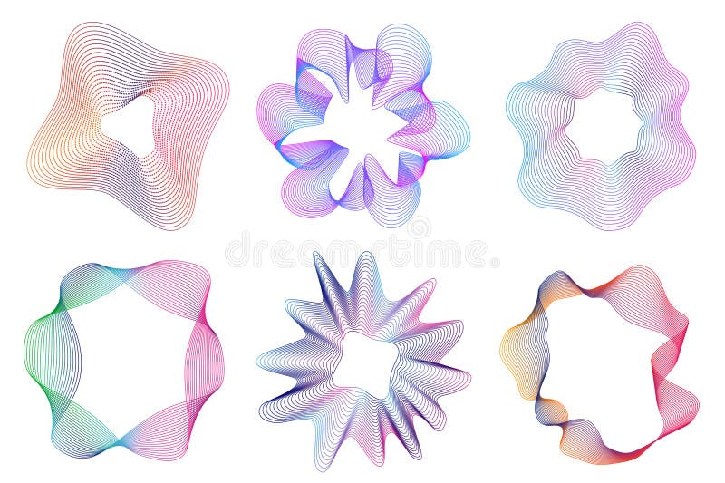 Geometric Distortion Grid Gradient, Futuristic Style Wave Element ...