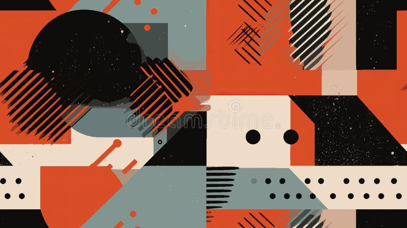 Geometric Distress Design of Abstract Brutalist Pattern Artwork with ...
