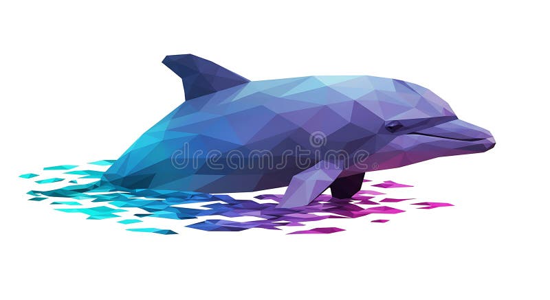 Geometric Dolphin Illustration Featuring a Polygonal Design. the ...