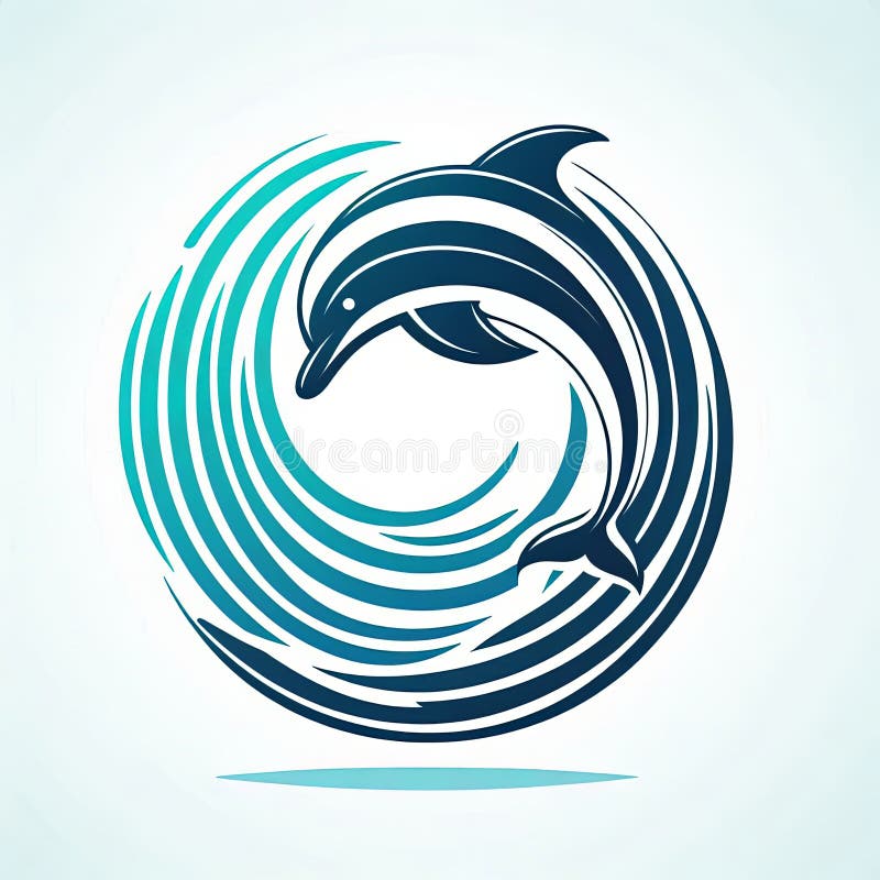 Geometric Dolphin in Motion Stock Illustration - Illustration of marine ...