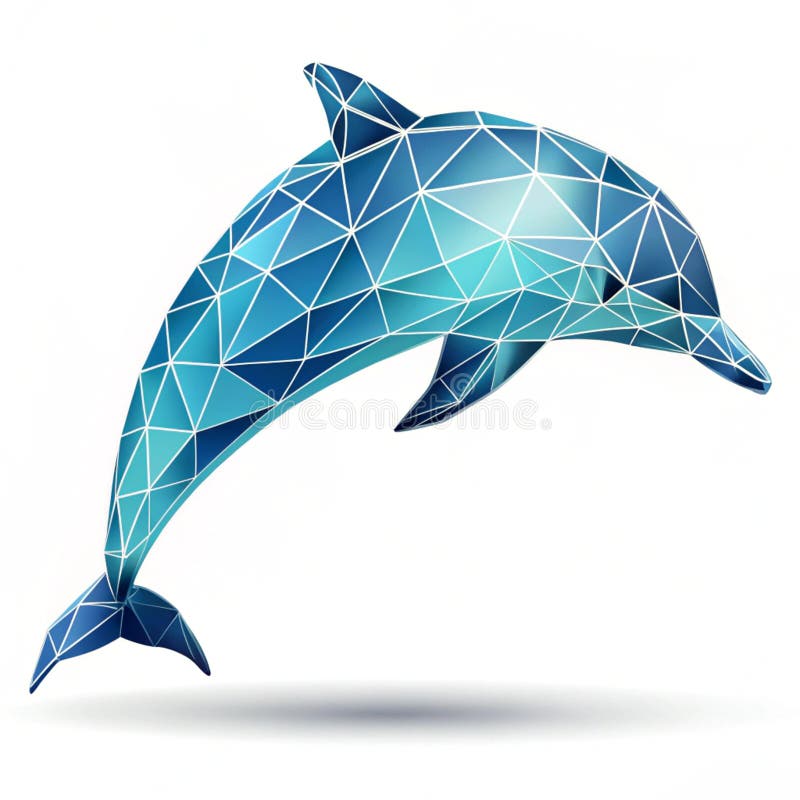 Geometric Dolphin in Motion Stock Illustration - Illustration of design ...