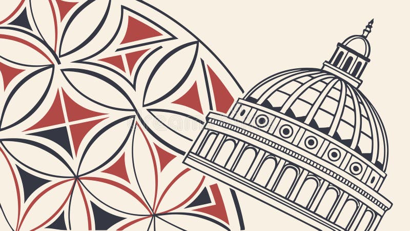 Geometric Dome with Abstract Patterns, Modern Classical Architecture ...