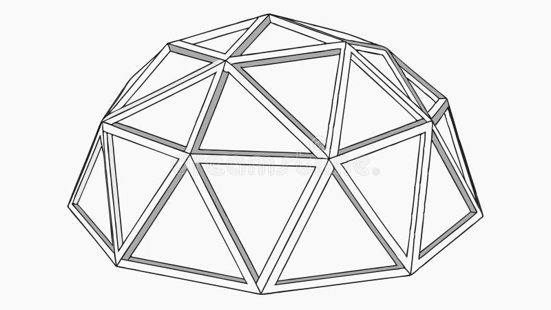 Geometric Dome Outline, Structure and Abstract Architecture, Vector ...
