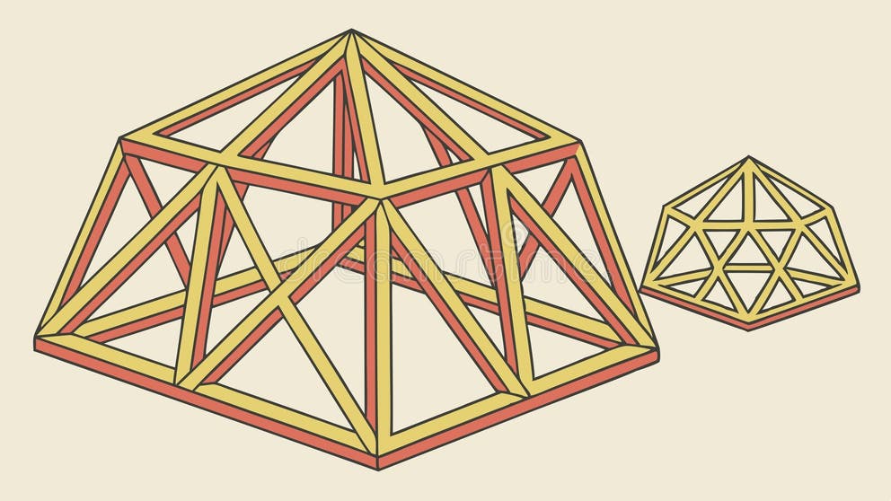 Geometric Domes Abstract Structure Design Illustration, Vector Design ...