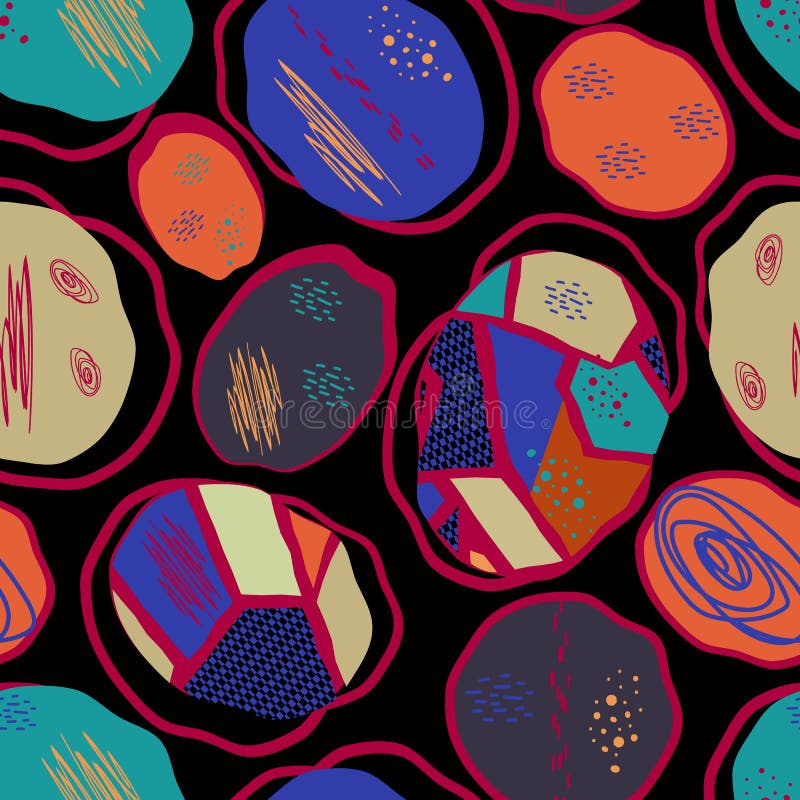Geometric Doodle Seamless Pattern Stock Vector - Illustration of circle ...