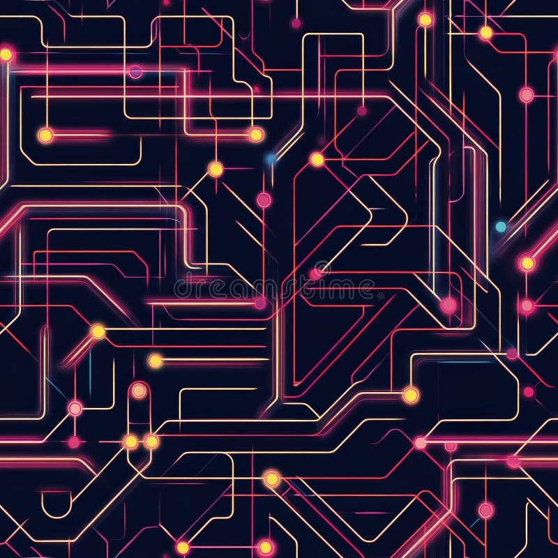 A Geometric Dot Maze, Where Dots are Interconnected with Thin Glowing ...