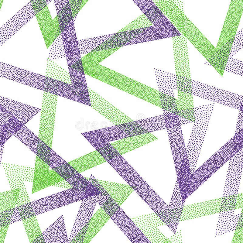 Geometric Dotwork Triangles Vector Seamless Pattern Design. Stock ...