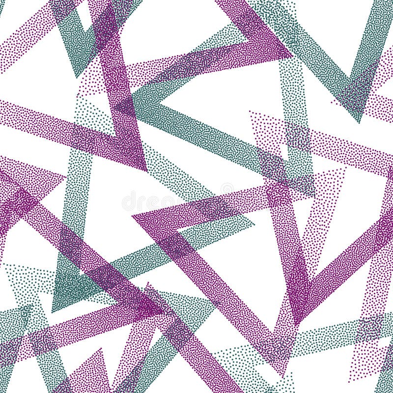 Geometric Dotwork Triangles Vector Seamless Pattern Design. Stock ...