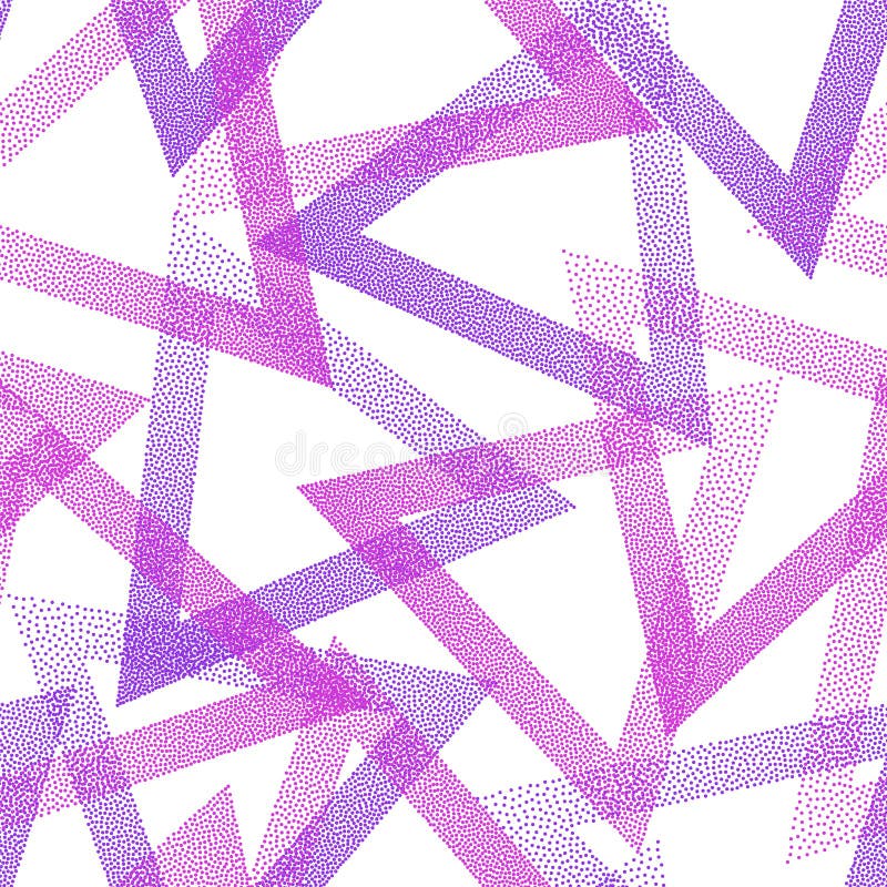 Geometric Dotwork Triangles Vector Seamless Pattern Design. Stock ...
