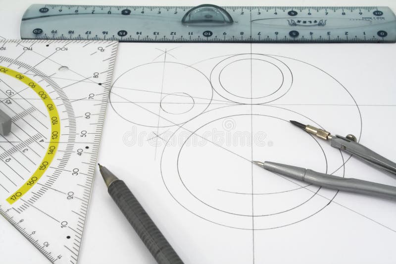 Geometric drawings stock image. Image of equipment, design - 4887423