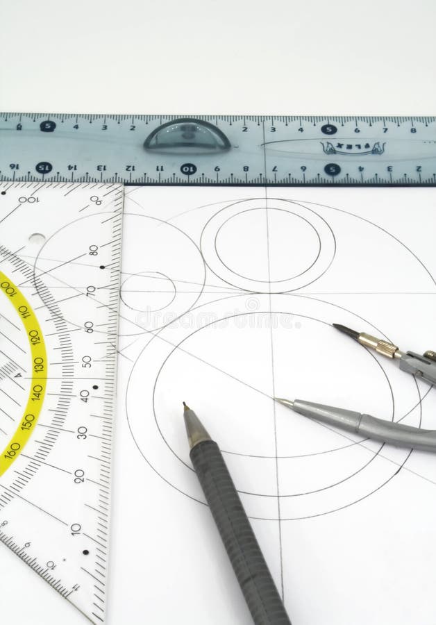 Geometric drawings stock image. Image of instruments, design - 4887433