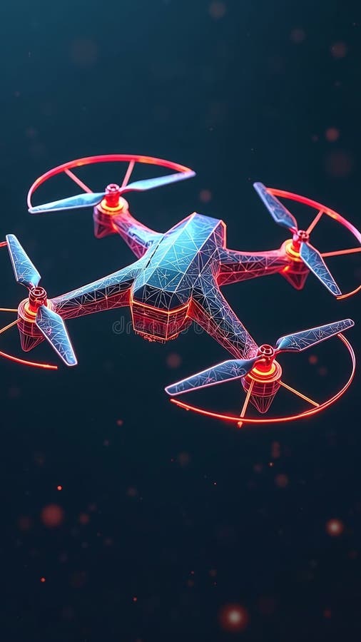 Geometric Drone Design with Sharp, Angular Lines, Representing Advanced ...