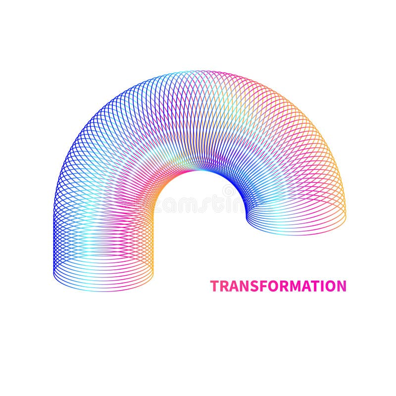 Geometric Dynamic Logo of Thin Line Circles Stock Illustration ...