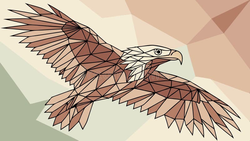 Geometric Eagle Illustration, Polygonal Bird, Abstract Eagle Art ...